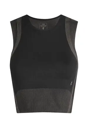 On Studo Knit Crop Top - Black/eclipse