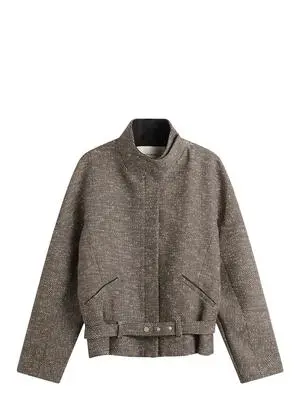 ENTIRE STUDIOS Contrast Aviator Jacket - Brindle