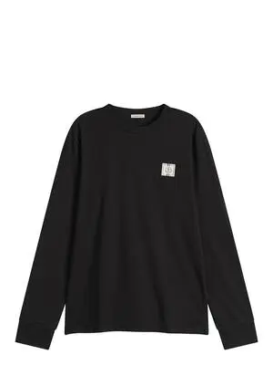 Moncler Long Sleeve Cotton T-shirt - Black