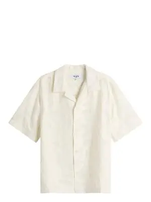 WAX LONDON Curzon Jacquard Vacation Shirt - Ecru