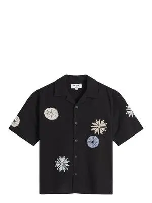 WAX LONDON Didcot Round Applique Vacation Shirt - Black/multi