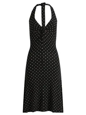 FRUITY BOOTY Twist Halter Dress - Black/tan