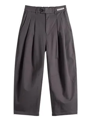 PORTER JAMES Dart-knee Pleated Trousers - Charcoal