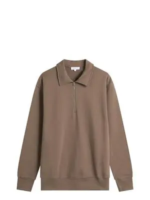 Norse Projects Standard Half Zip Sweatshirt - Walnut