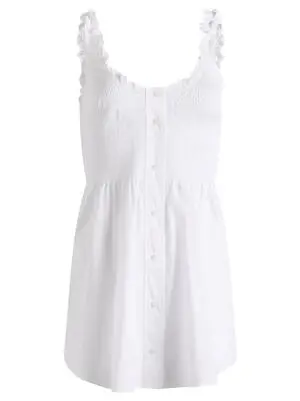 SKIMS Garment Washed Poplin Mini Dress - Snow