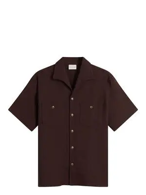 Drole De Monsieur Viscose Pocket Shirt - Brown