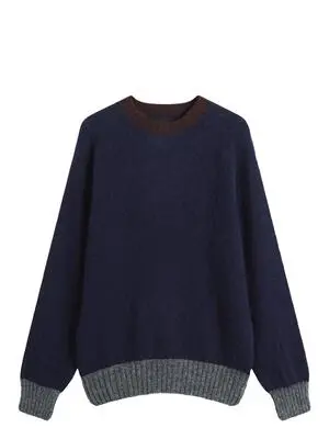 HOWLIN BY MORRISON Howlin' Captain Harry Contrast Trim Jumper - Navy