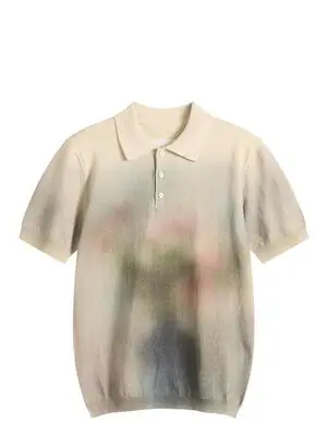 MAISON MARGIELA Knitted Cotton Polo Shirt - Ecru