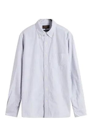 BEAMS Button Down Candy Stripe Shirt - Blue