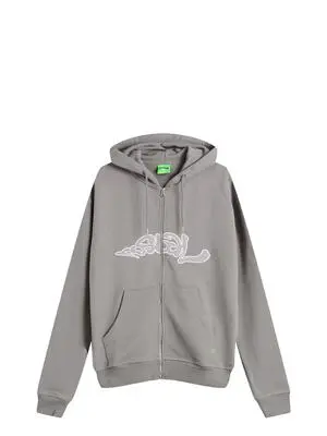 POSTAL Trip Applique Zip Hoodie - Concrete