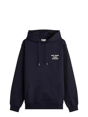Drole De Monsieur Not From Paris Madame Slogan Hoodie - Navy