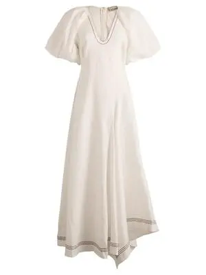 ALEMAIS Magnolia Midi Dress - White