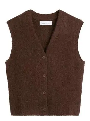 SAMSØE SAMSØE Sajeanne Hairy Knit Vest Top - Black Coffee
