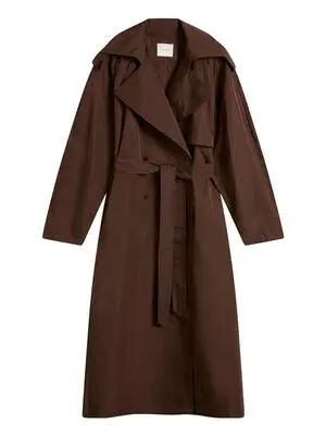 ST. AGNI Paper Taffeta Relaxed Trench - Mocha