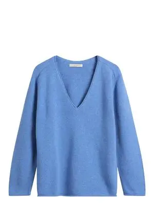 NOTHING WRITTEN Cerin Deep V-neck Pullover - Blue