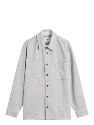 WAX LONDON Whiting Wool Fleck Overshirt - Blue