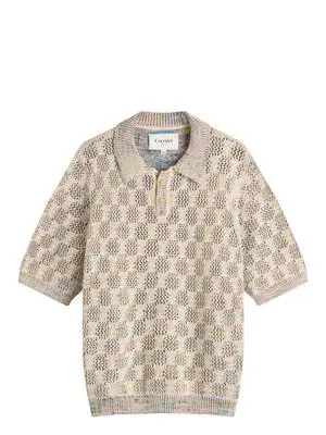 CORRIDOR Cable Knit Polo Shirt - Neutrals