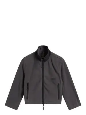 SKIMS Fleece Lounge Shrunken Zip Up Jacket - Ash