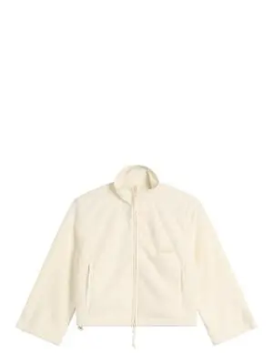 SKIMS Fleece Lounge Shrunken Zip Up Jacket - Ecru