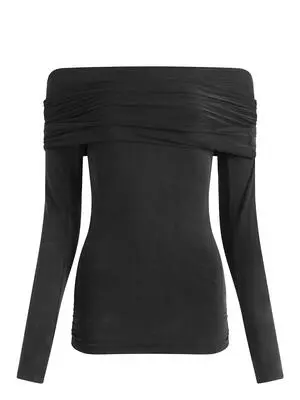 PEACHY DEN Peachy Den Women's The Kylie Cold Shoulder Top Graphite