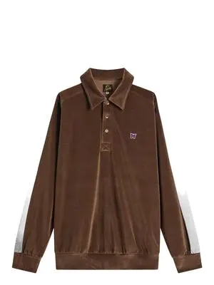 Needles Side Line Pullover Shirt In Velour - Brown