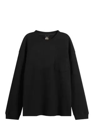 FRIZMWORKS Oversized Waffle Pocket Long Sleeve T-shirt - Black
