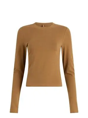 SKIMS Cotton Jersey Long Sleeve Top - Chai