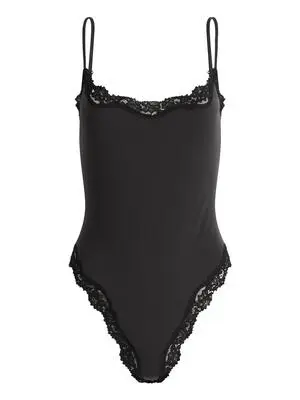 SKIMS Skims Women's Fits Everybody Lace Cami Bodysuit Onyx