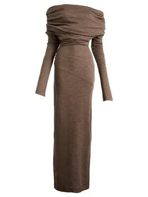 ENTIRE STUDIOS Bound Midi Wool Dress - Pinecone