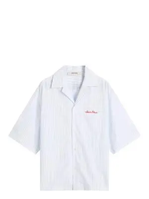 ABOUT:BLANK Script Vacation Shirt - White/blue