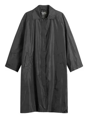 NOTHING WRITTEN Urban Nylon Trench Coat - Black