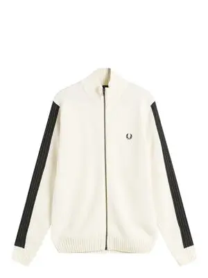Fred Perry Ribbed Zip Knit Cardigan - Ecru