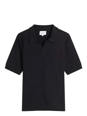 Norse Projects Leif Cotton Linen Polo - Dark Navy