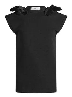 Toga Double Face Jersey Sleeveless Top - Black