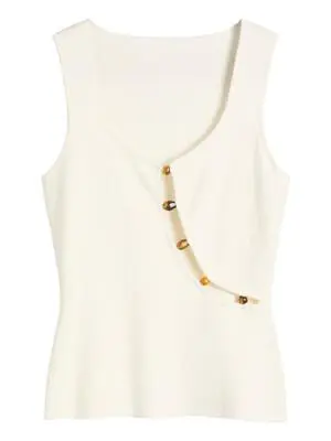 SIR. Chiara Beaded Tank Top - Ivory
