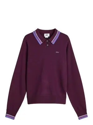 Obey Goalie Polo Sweater - Beet