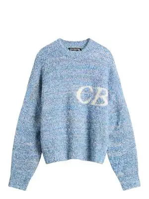 COLE BUXTON Cole Buxton Bouclé Logo Sweatshirt Blue