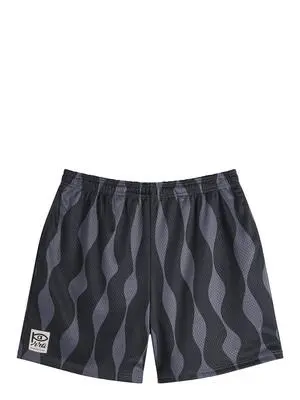 PARRA Waved Mesh Shorts - Black