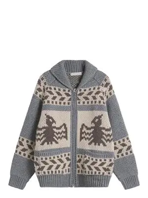FRIZMWORKS Thunderbird Heavy Cowichan Knit Jacket - Gray