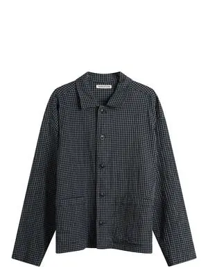 You Must Create Waffle Check Pj Shirt - Navy