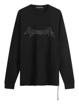 MASTERMIND WORLD Short Sleevebeaded Long Sleeve T-shirt - Black