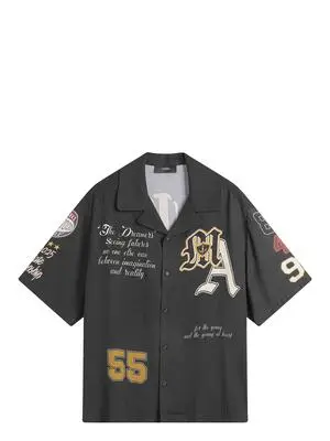 Amiri Varsity Patch Camp Shirt - Black
