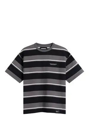 NEIGHBORHOOD Border Stripe Logo T-shirt - Gray