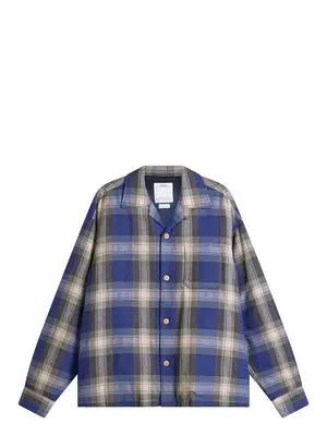 Visvim Visvim Men's Keesey Check Down Shirt Jacket Blue