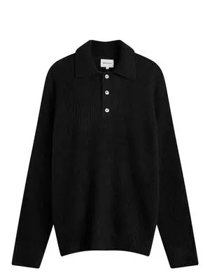 Norse Projects Rasmus Brushed Knit Polo - Black