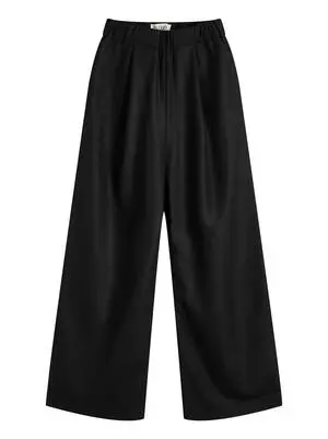 RÓHE Elasticated Wide Leg Trousers - Black