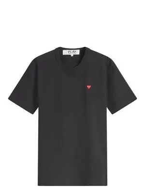 Play Comme Des Garcon Comme Des Garçons Play Men's Small Red Heart T-shirt Black