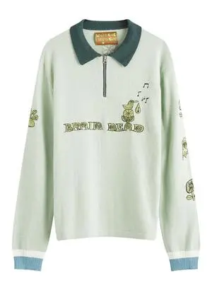 BRAIN DEAD Lex Half Zip Sweatshirt - Mint