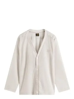 Needles Mesh V-neck Cardigan - Light Grey