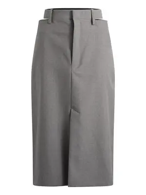 JIL SANDER High Waist Skirt With Slashed Side Waistband - Shadow
